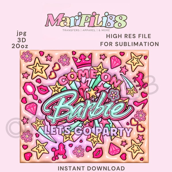 Barbie 20oz Tumbler Design Sublimation - Etsy