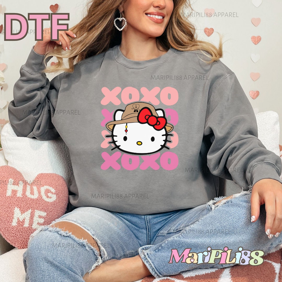 Kitty Kawaii Valentine DTF TRANSFER Direct to Film, Ready to Press ...