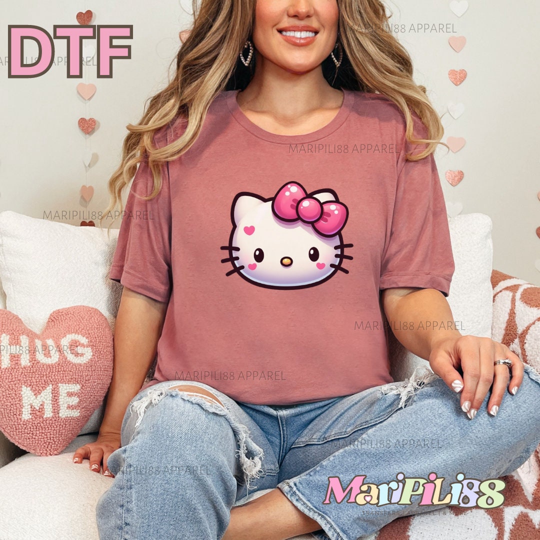 Kitty Kawaii Valentine DTF TRANSFER Direct to Film, Ready to Press ...