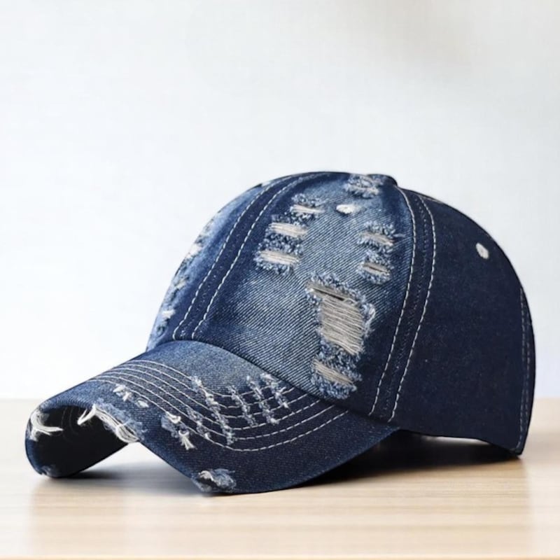 Distressed Baseball Cap - Etsy