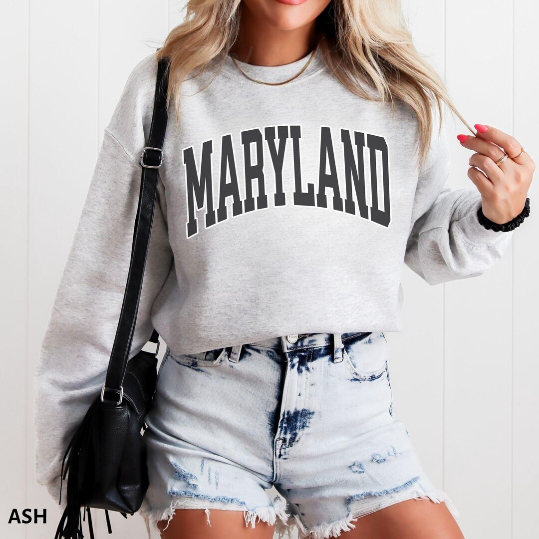 Maryland Sweatshirt, Vintage Varsity Style Crewneck, Retro Pullover - Etsy