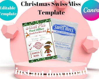 Printable Hot Chocolate Wrapper Cocoa Hand Painted Winter - Etsy