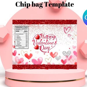 Valentine Chips Bag, Valentine's Day Chip Bags, Printable Digital ...
