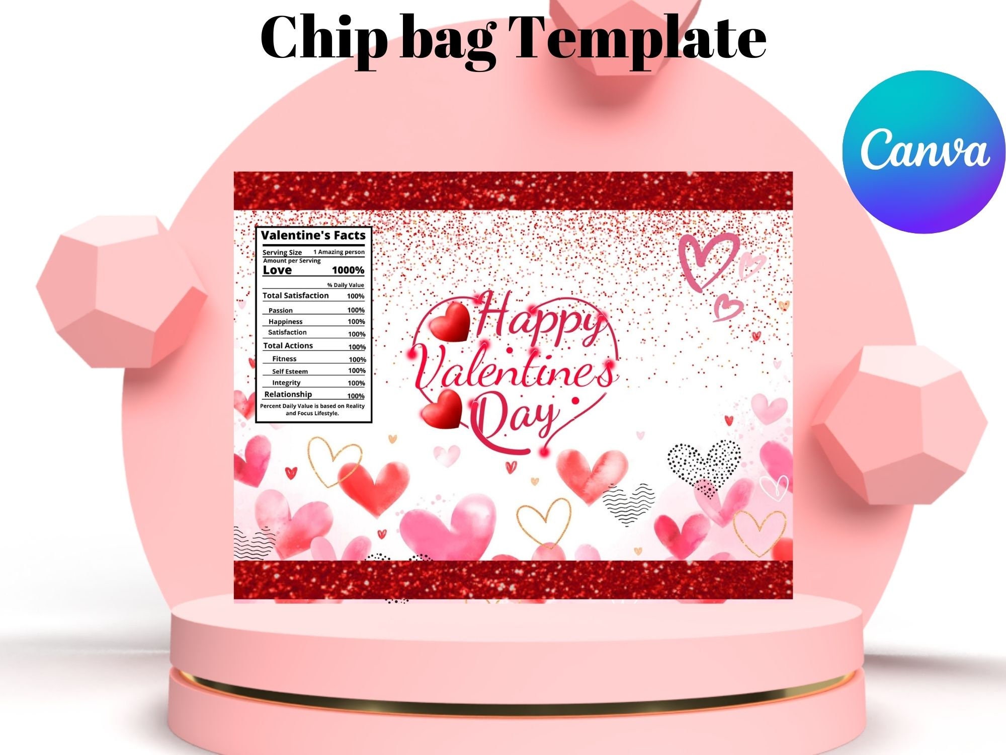 Valentine Chips Bag, Valentine's Day Chip Bags, Printable Digital ...
