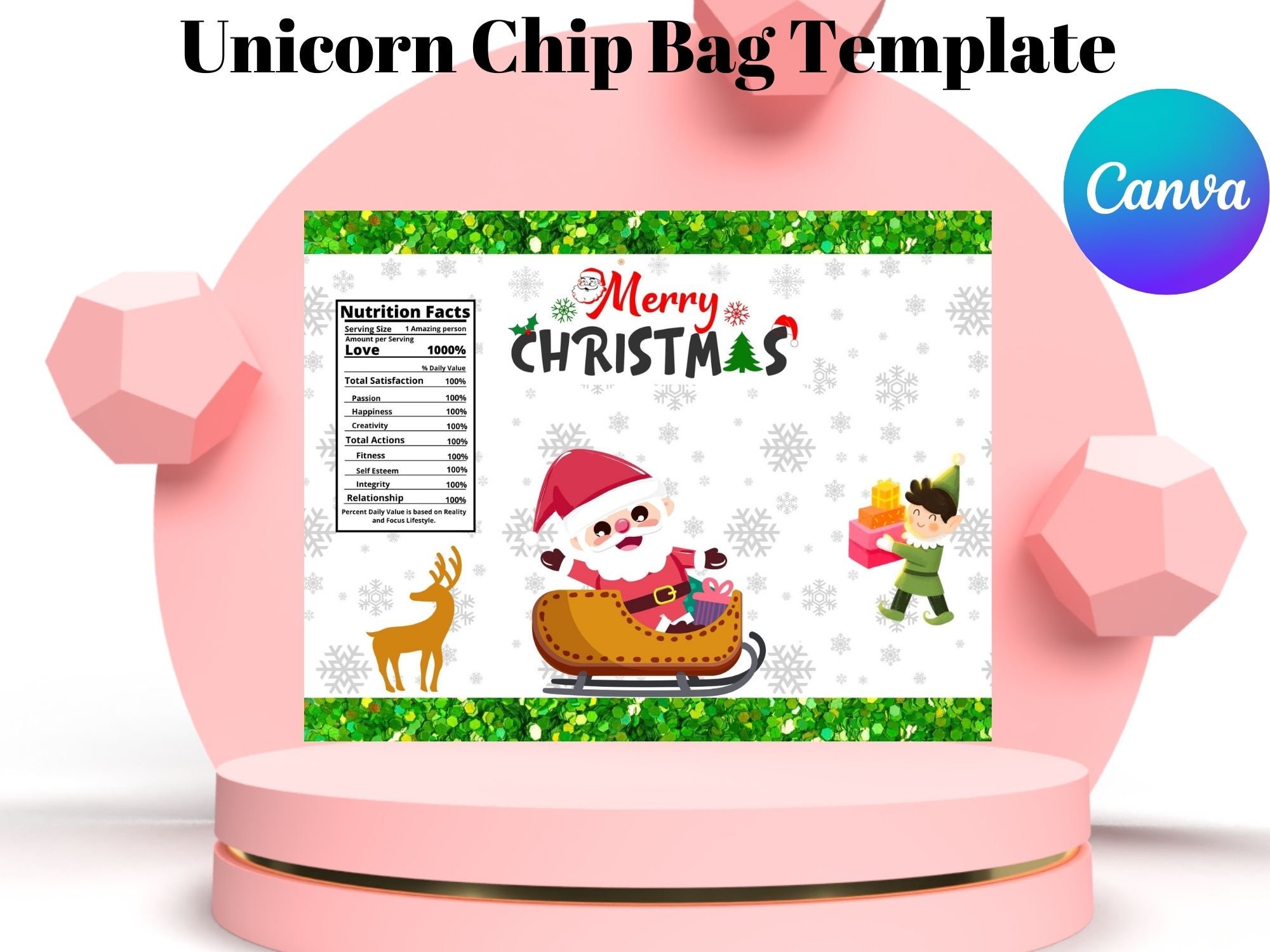 Editable Christmas Chip Bag Wrapper: Santa Party Favor Template ...