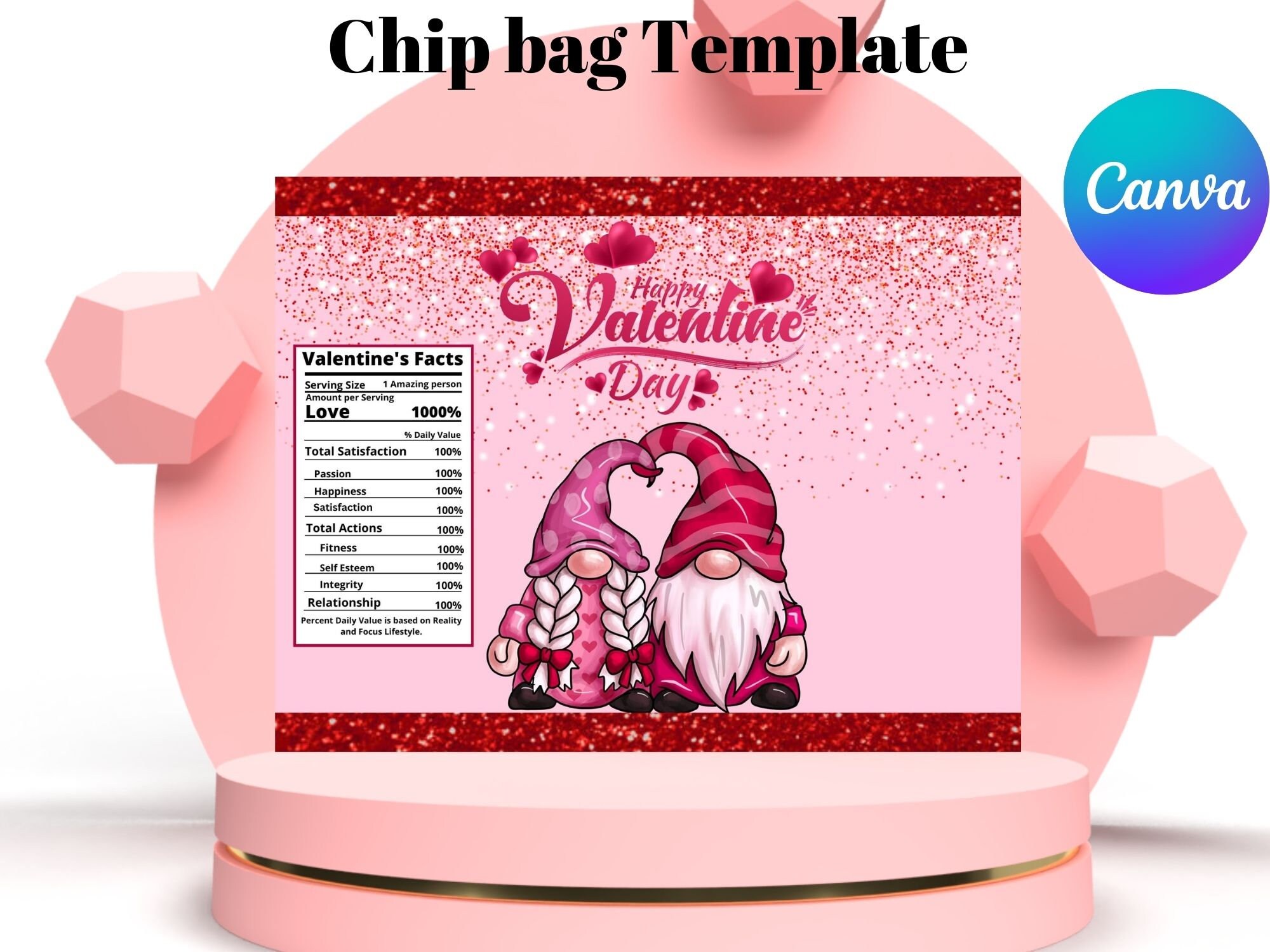 Valentine Chips Bag, Valentine's Day Chip Bags, Printable Digital ...
