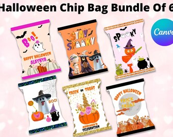 Halloween Chip Bag, Instant Download, Trick or Treat Chip Bag Wrappers ...