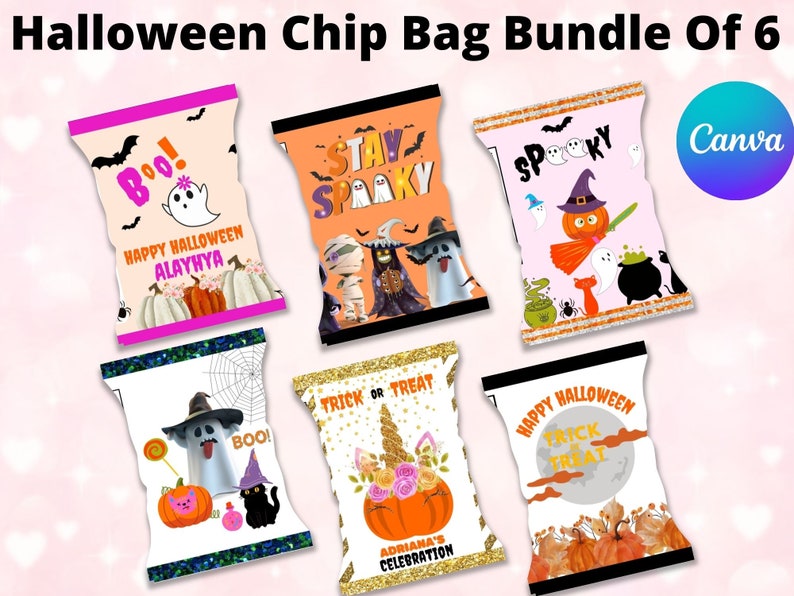 Halloween Chip Bag Instant Download Trick or Treat Chip Bag - Etsy