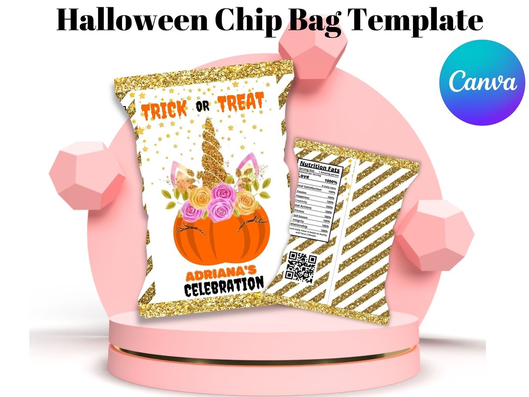 Editable Halloween Chip Bag: Ghost Party Favor Template (digital ...