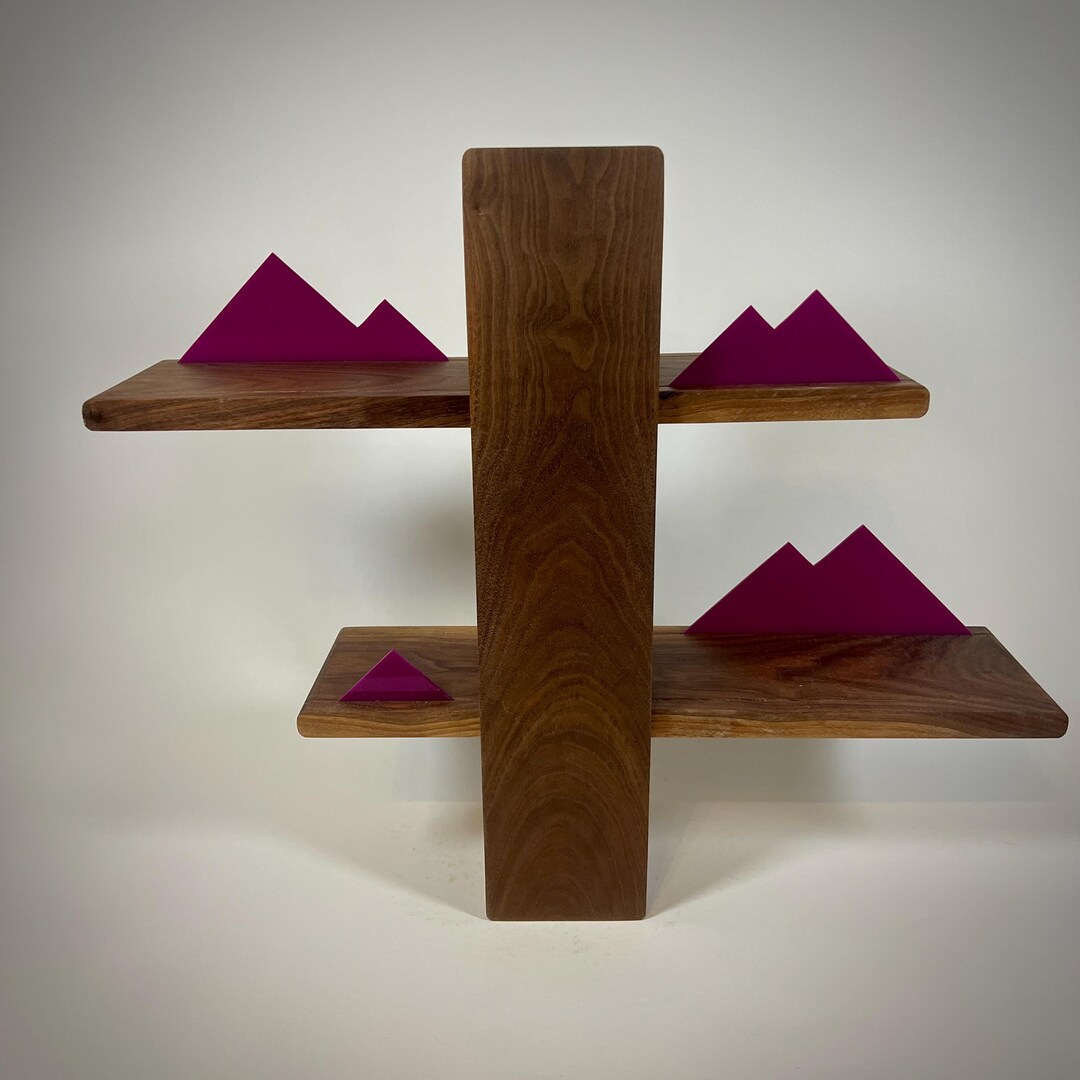 Adjustable Wood Shelf With Acrylic Mountains - Etsy