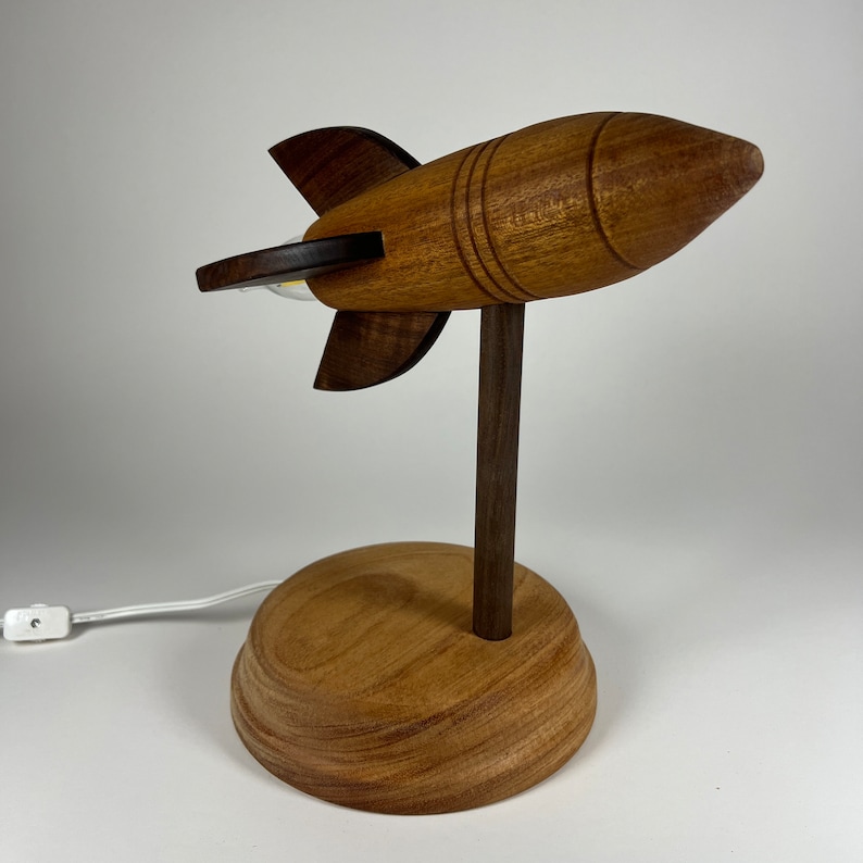 Wooden Rocket Table Lamp - Etsy