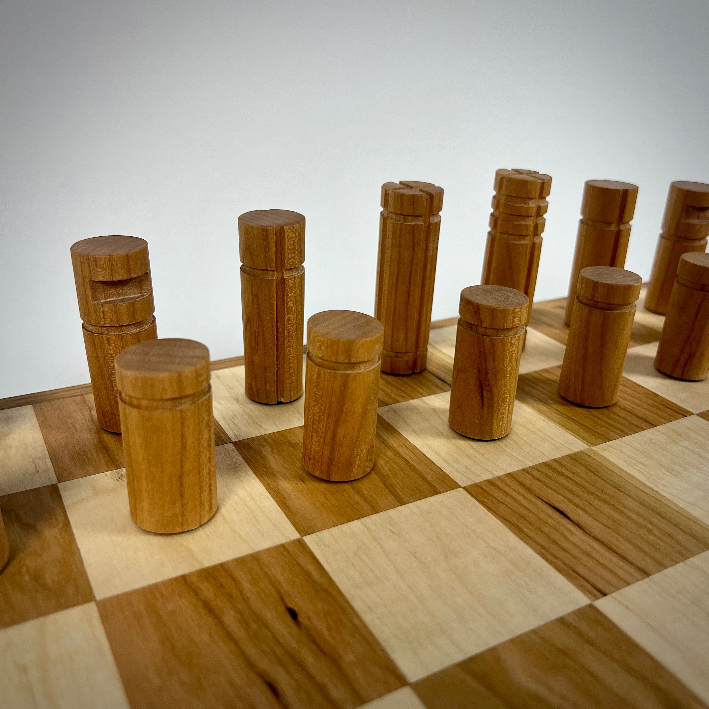 Handmade Wood Chess & Checkers Set - Etsy