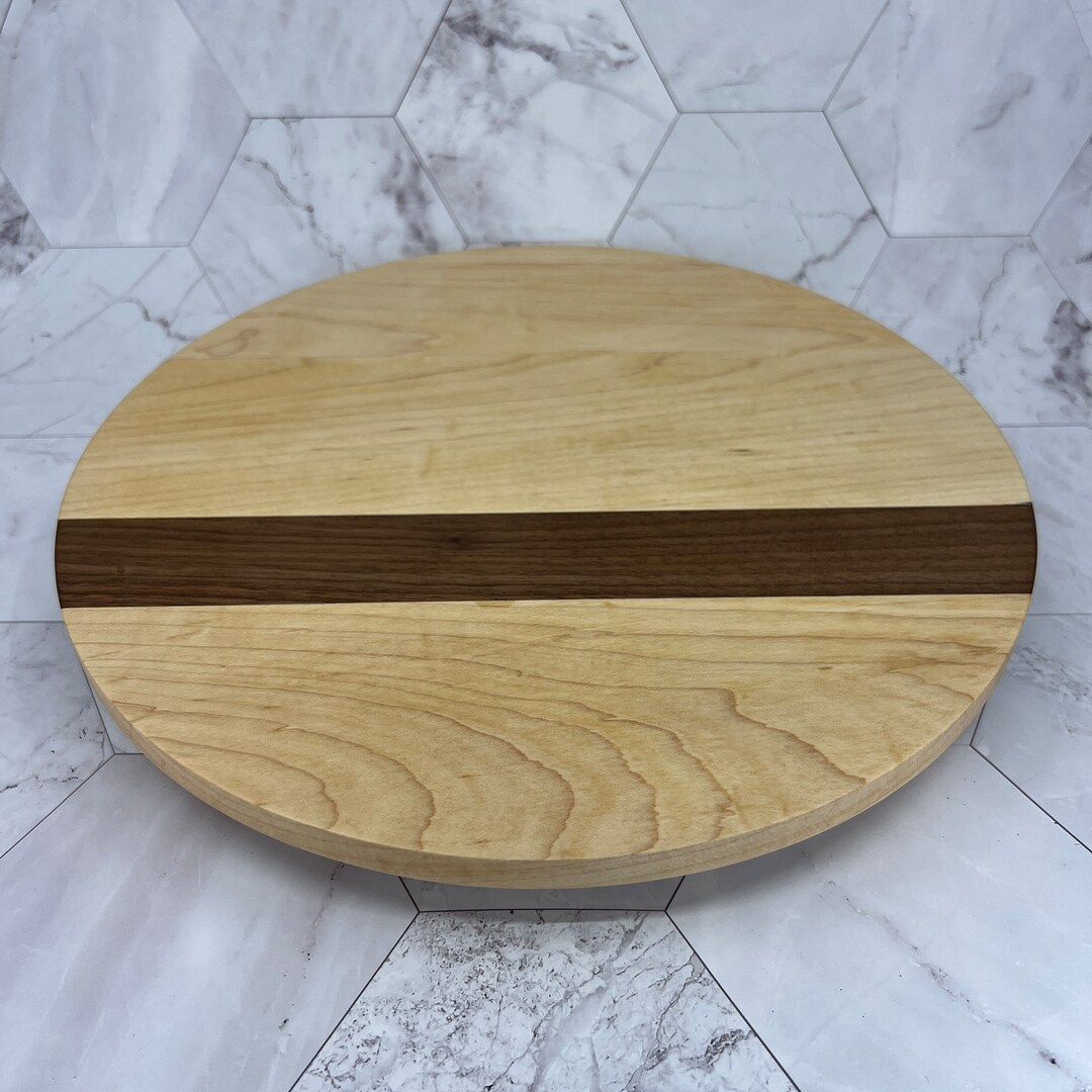 Handmade 13 Maple Wood Lazy Susan W/walnut Stripe - Etsy