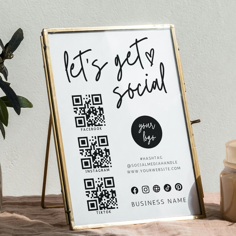 Qr Code Follow Us Display - Etsy