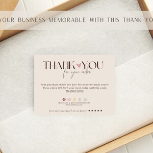 Handmade Editable Business Thank You Card Thanks for Your Purchase Card ...