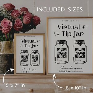 Digital Printable Virtual Tip Jar Venmo Cashapp Paypal Zelle Payment ...