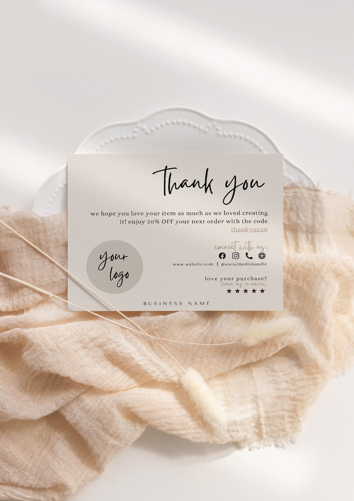 Made Our Day Editable Business Thank You Card, Small Business Thank You ...