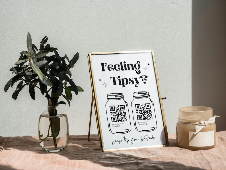 Retro Virtual Tip Jar Digital Printable Template, Venmo Cashapp Payment ...