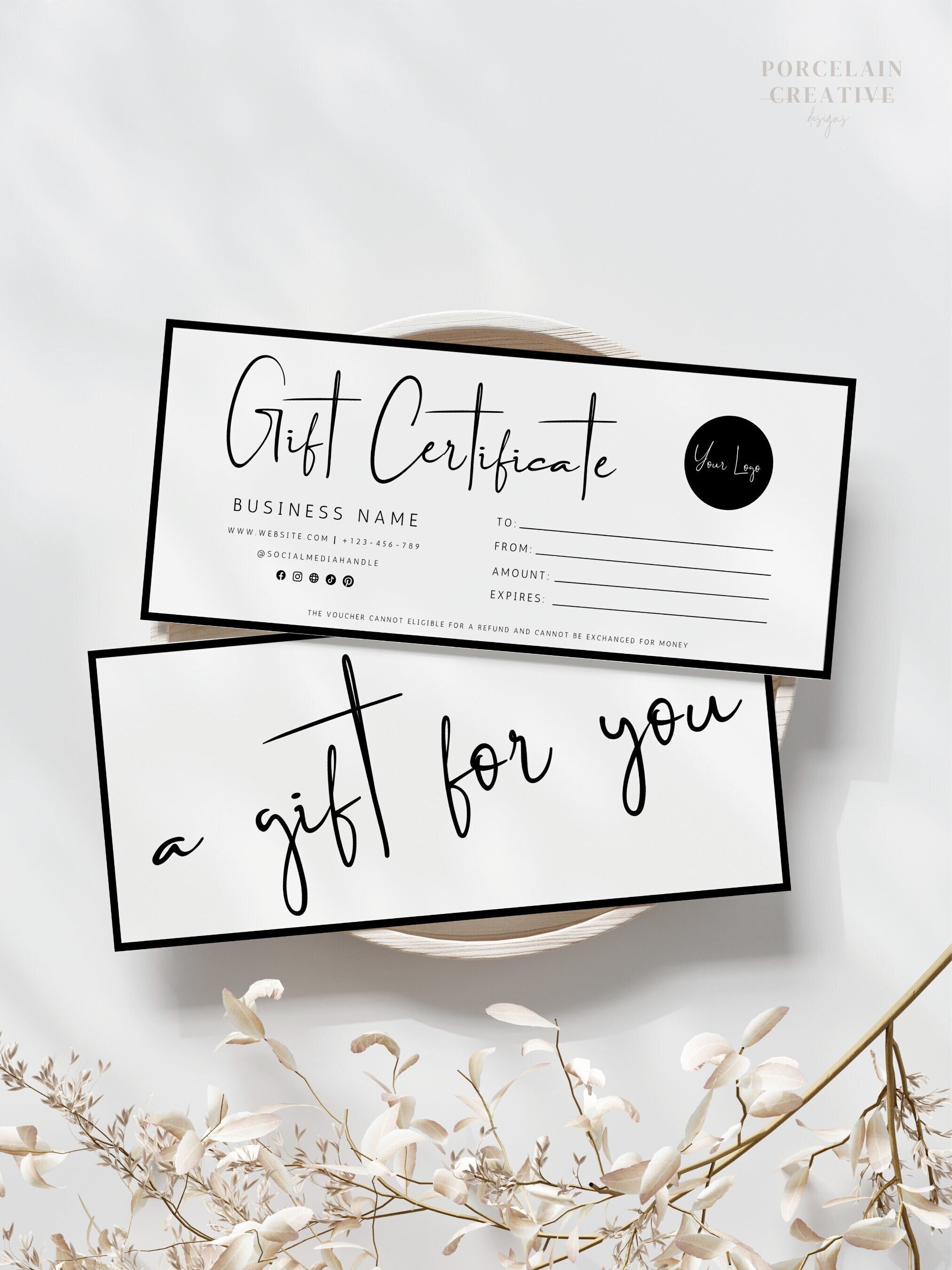 Editable Gift Certificate Template, Printable Gift Voucher, Editable ...