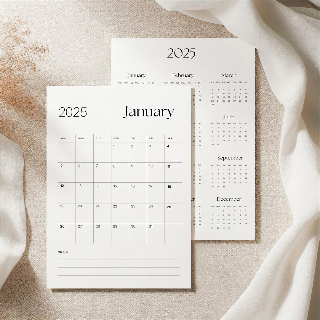 Minimalist 2025 Monthly Planner, Monthly Organizer, 2025 Calendar, A4 ...