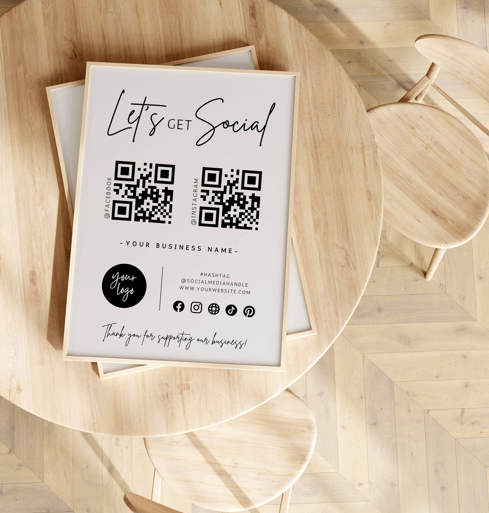 Social Media Sign Template, Small Business Sign Template, Social Media ...