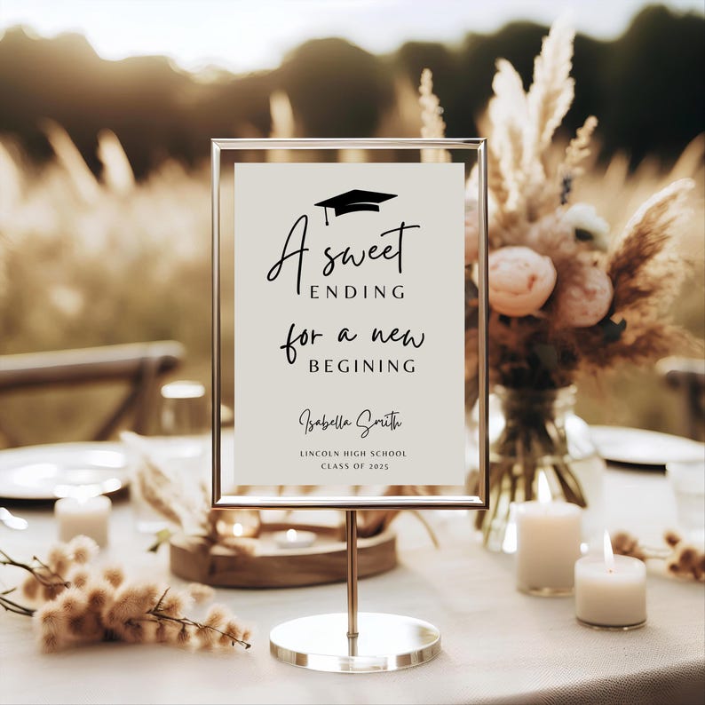 Graduation Dessert Table Sign, Editable Grad Party Sign, Printable ...
