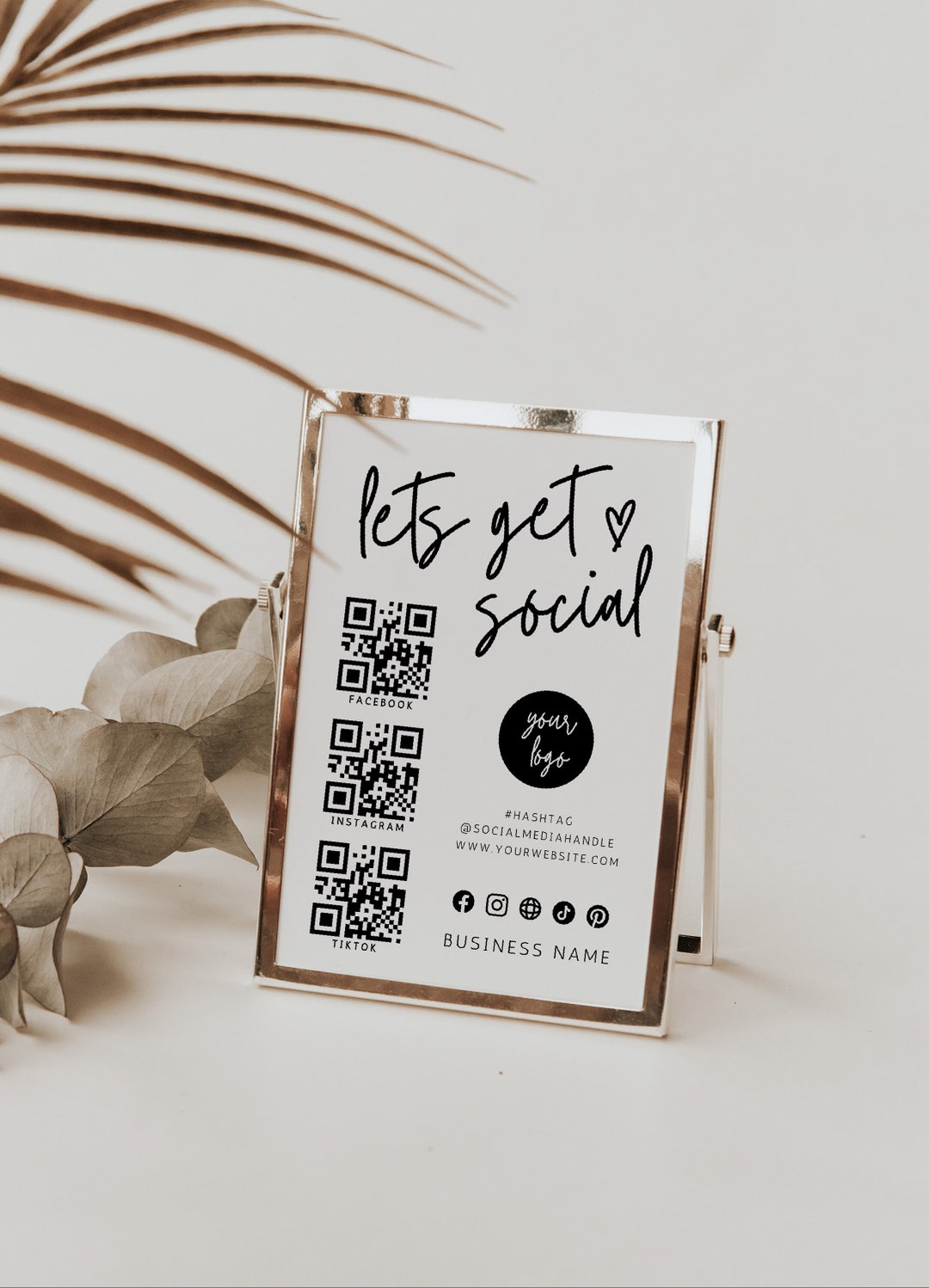 Social Media Sign Template Small Business Sign Template - Etsy