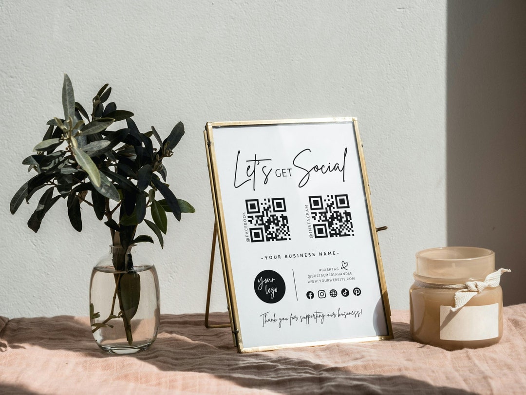 Social Media Sign Template, Small Business Sign Template, Social Media ...