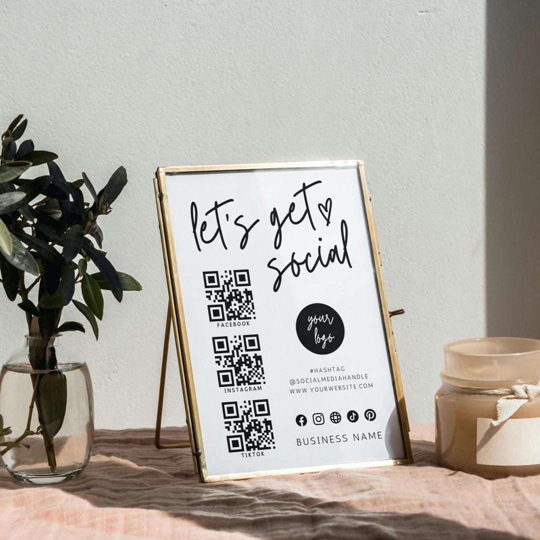 Social Media Sign Template, Small Business Sign Template, Social Media ...