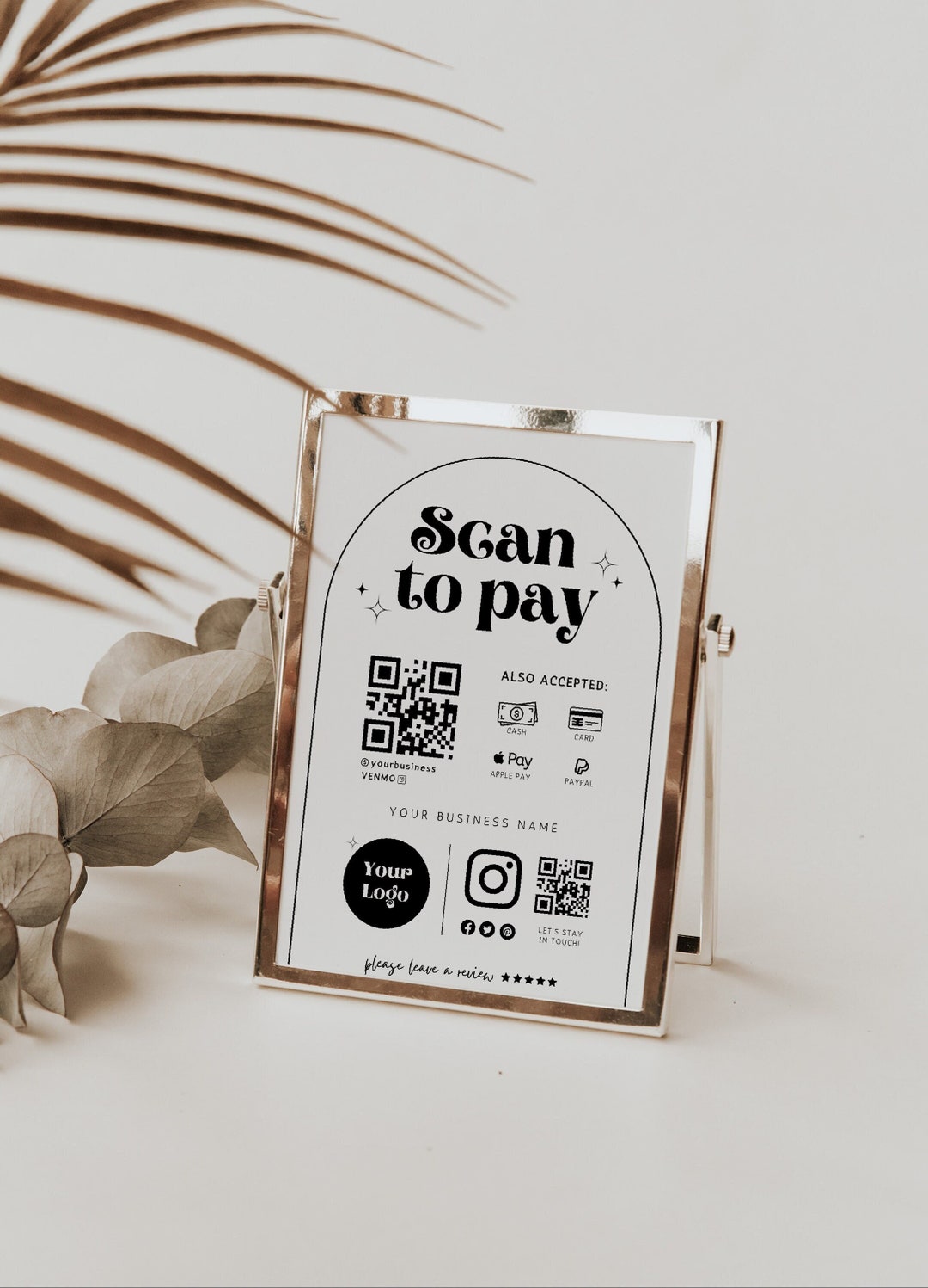 Scan to Pay QR Code Sign Printable Payment Template Venmo - Etsy