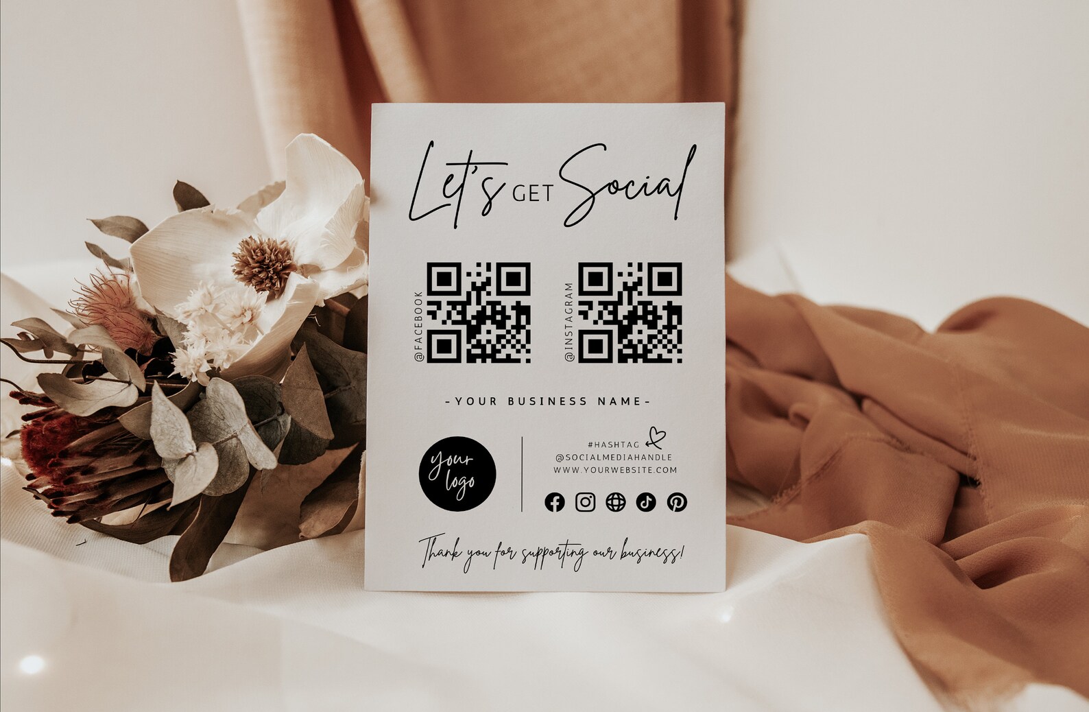 Social Media Sign Template, Small Business Sign Template, Social Media ...