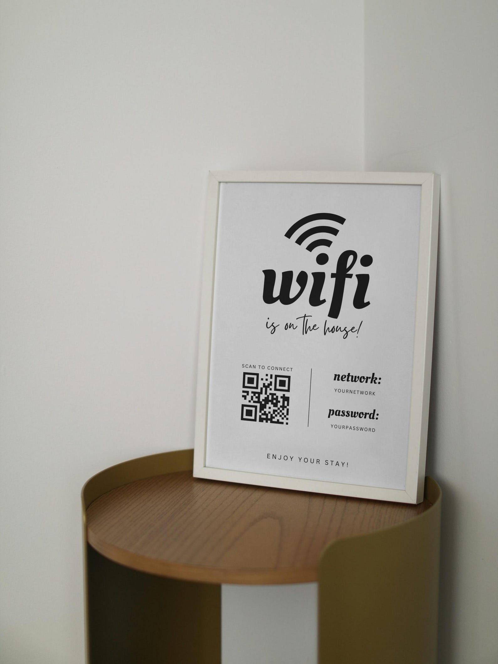 Wifi Sign, QR Code Wifi, Printable Wifi Code Sign, Scan to Connect Wifi ...