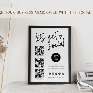 Social Media Sign Template, Small Business Sign Template, Social Media ...
