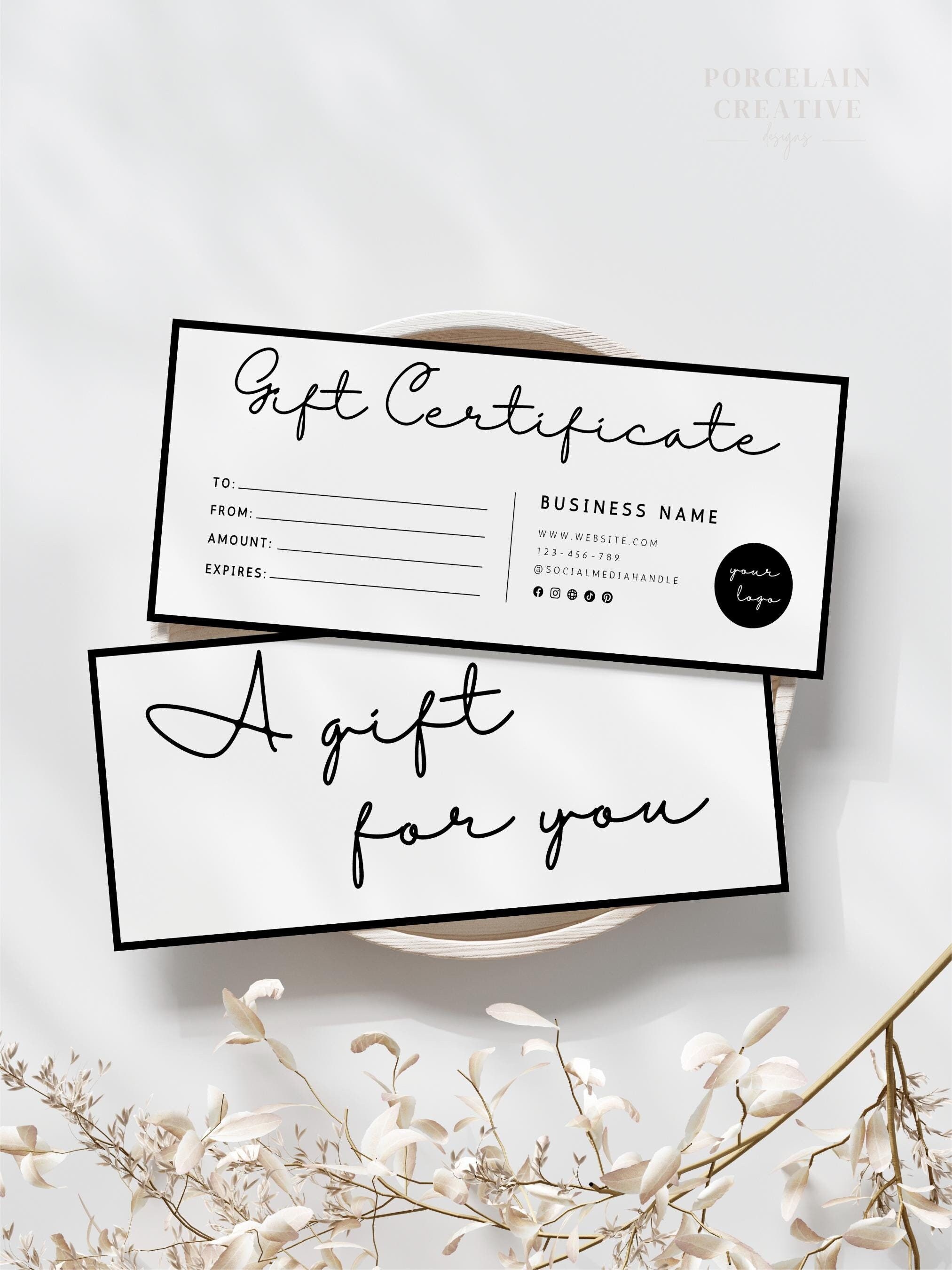 Editable Gift Certificate Template, Printable Gift Voucher, Editable ...