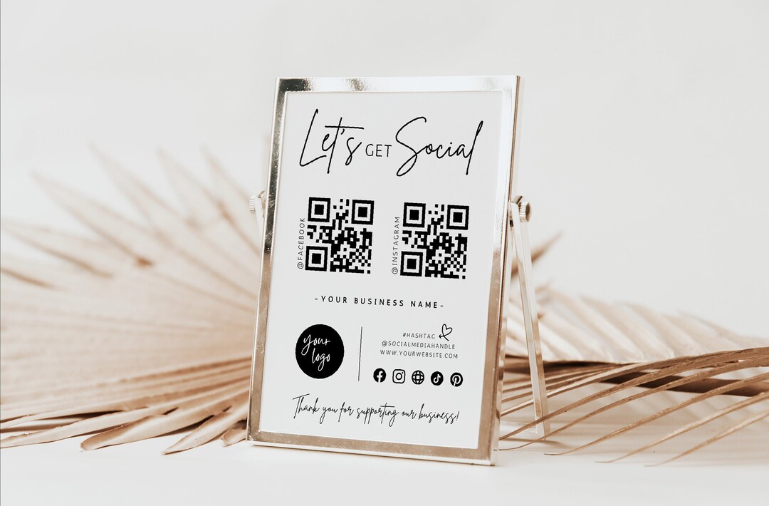 Social Media Sign Template Small Business Sign Template - Etsy