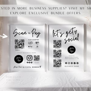 Scan to Pay QR Code Sign, Printable Payment Template, Venmo Cashapp ...