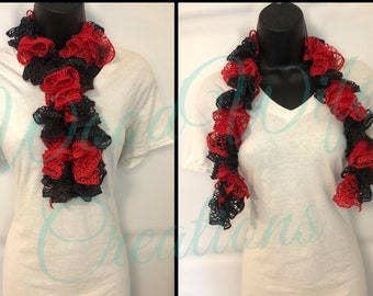 Red Black Scarf - Etsy
