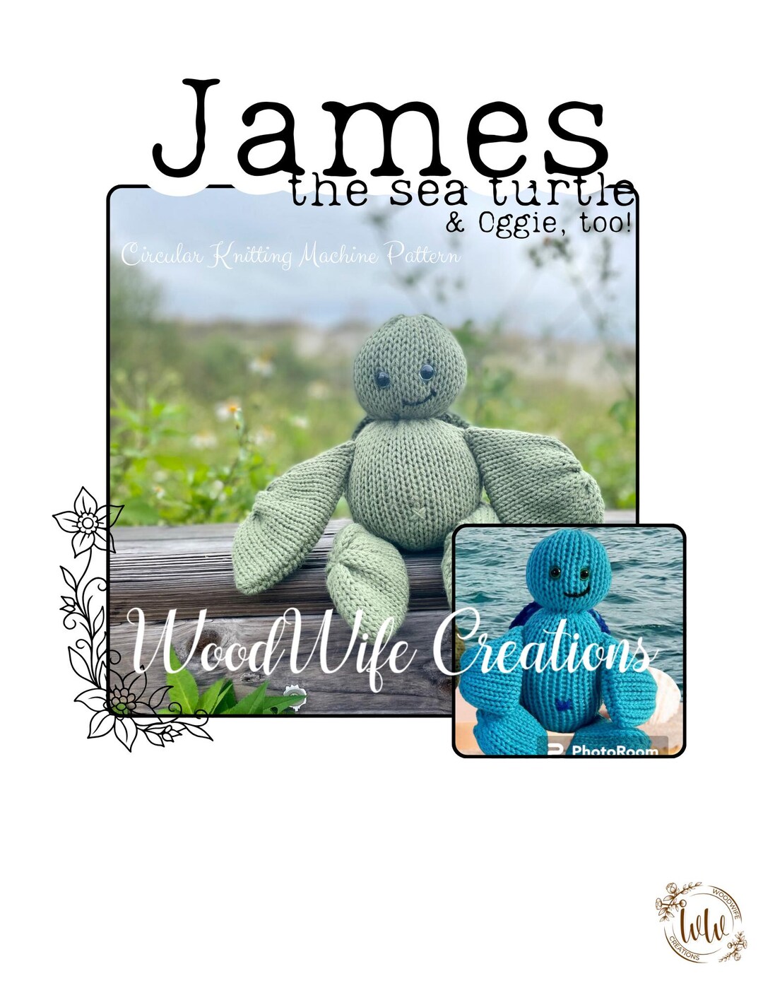James & Oggie Sea Turtle Circular Knitting Machine Pattern - Etsy