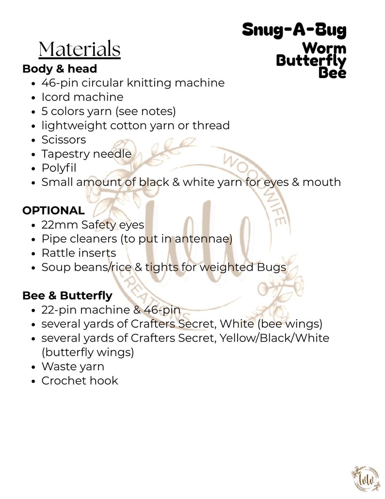 Snug-a-bug Collection Circular Knitting Machine PDF Download - Etsy