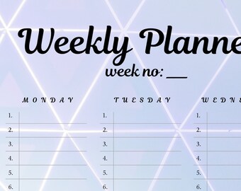 Printable Weekly Planner, Editable - Etsy
