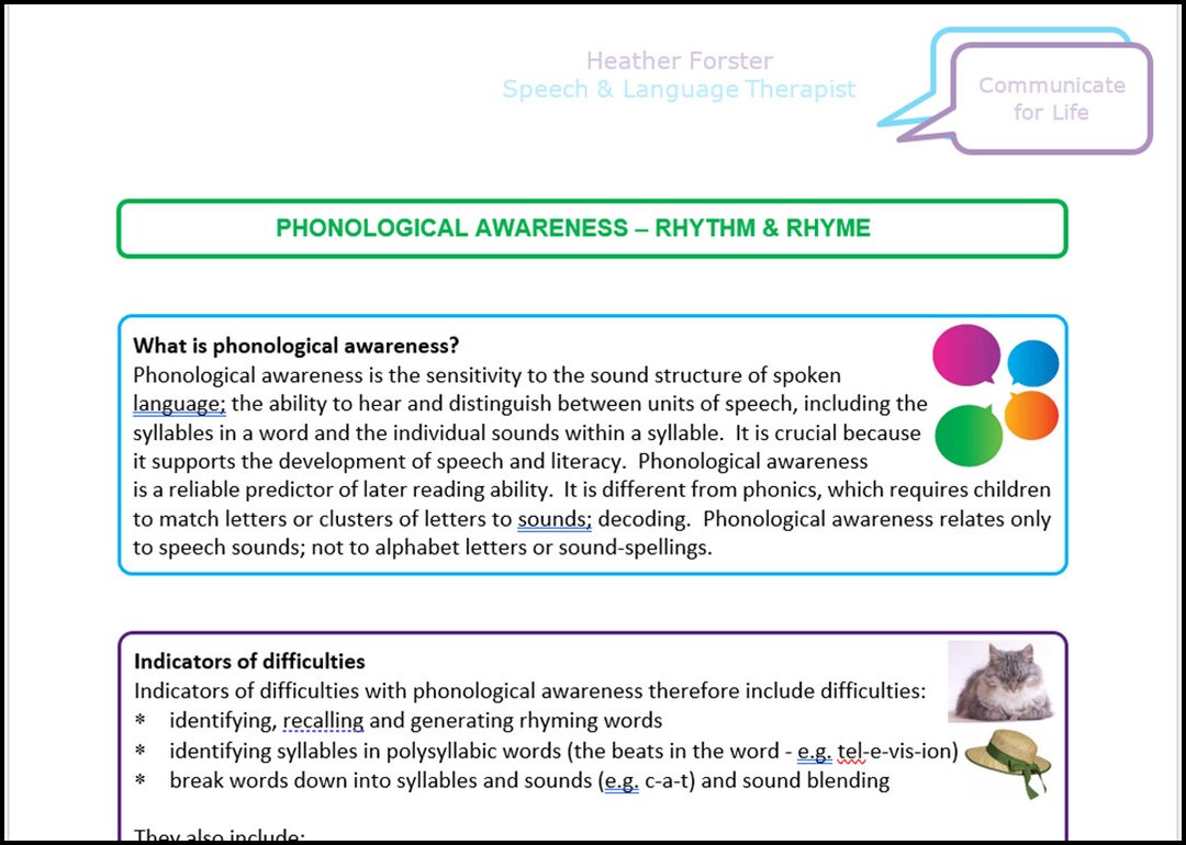 Speech & Language Therapy Activity and Information Sheets to Help ...