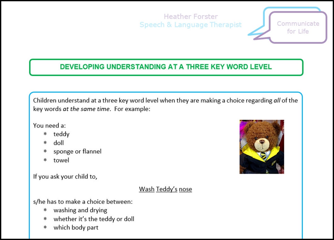 Speech & Language Therapy Activity Sheets for Your Child: Understanding ...