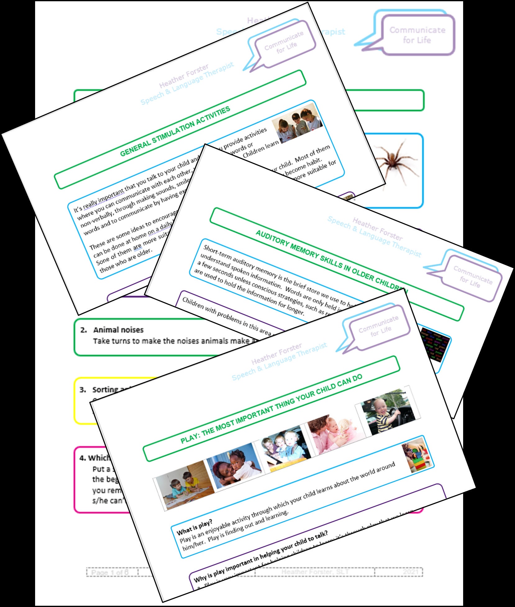 Speech & Language Therapy Activity and Information Sheets to Help ...