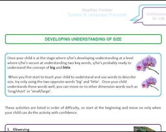 Speech & Language Therapy Activity Sheets to Develop Your - Etsy