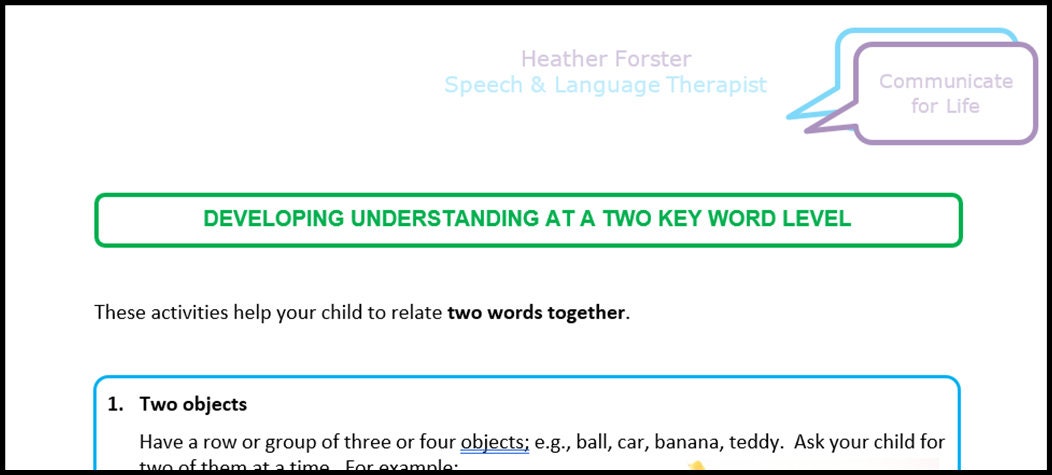 Speech & Language Therapy Activity Sheets to Help Your Child ...