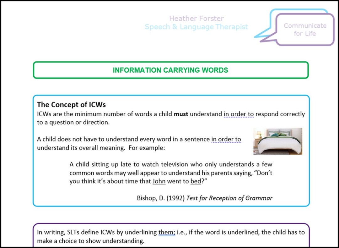 Speech & Language Therapy Activity and Information Sheets to Help ...