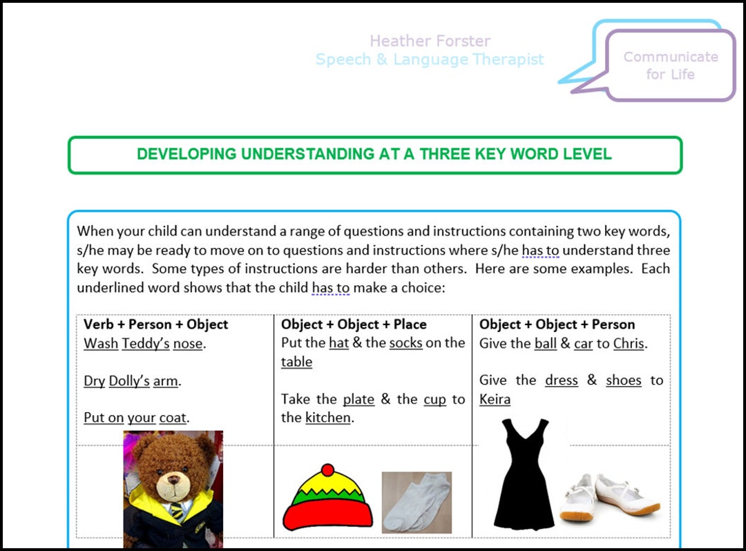 Speech & Language Therapy Activity and Information Sheets to Help ...