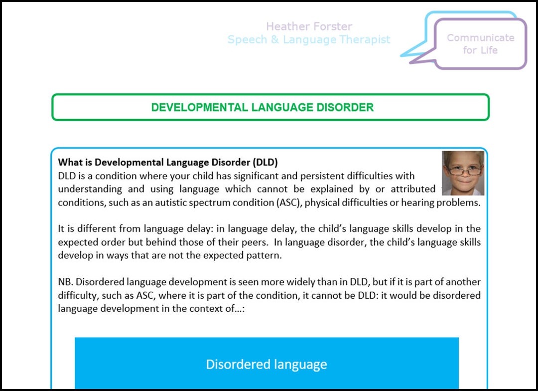 Speech & Language Therapy Activity and Information Sheets to Help ...
