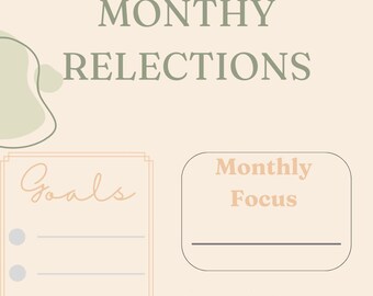 Reflection Journal, Printable Monthly Reflection, Month in Review ...
