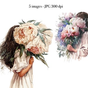 Boho Girls Clipart Girls Printable Clipart Digital - Etsy